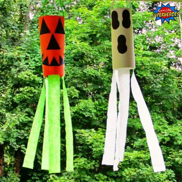How To Make Pumpkin and Ghost Halloween Windsocks - Raising Little ...